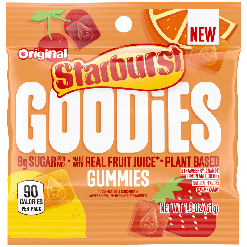 STARBUST GOODIES GUMMIES ORIGINAL PEG PACK 1.8 OUNCES PER BAG | Starburst