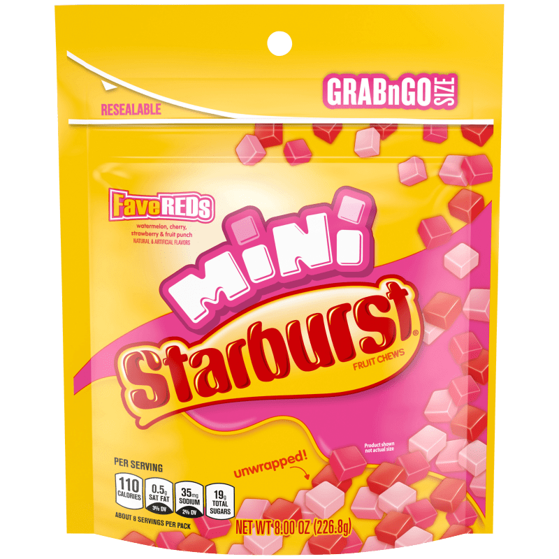 STARBURST Fave Reds Mini Fruit Chews Candy, Grab n Go, 8 oz | Starburst
