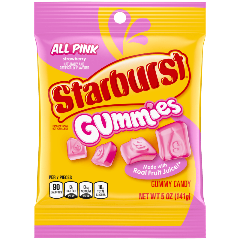 STARBURST AllPink Gummies Candy, Bag, 5 oz | Starburst